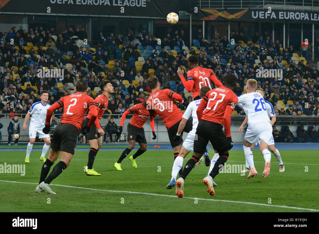 Kyiv, Ukraine. 8th Nov, 2018. Players action during the UEFA Europa ...