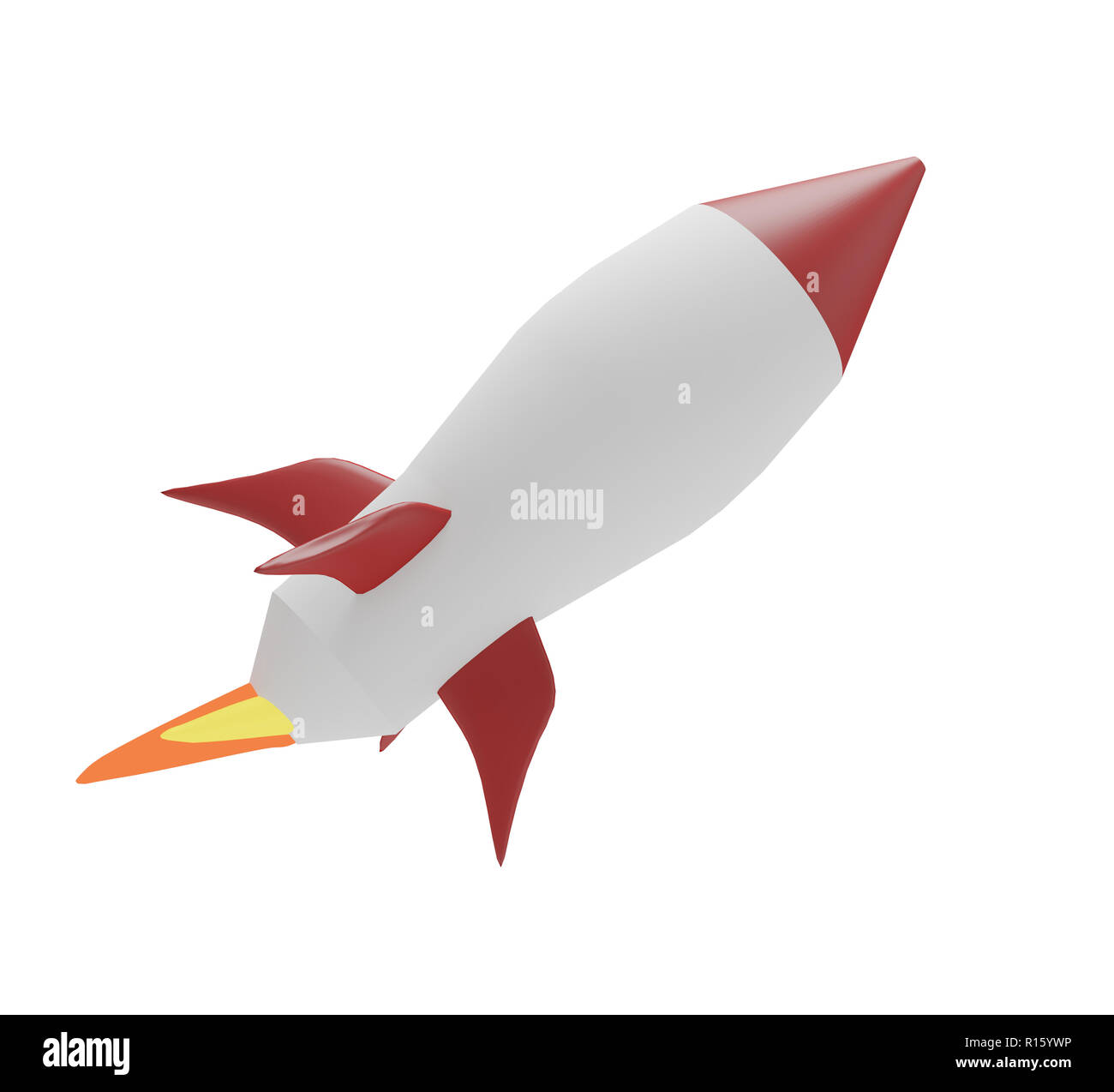 rocket white red 3d-illustration Stock Photo - Alamy
