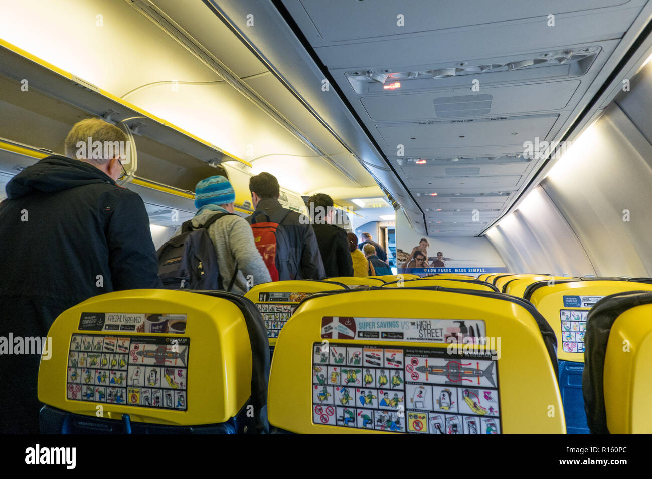 Ryanair inside plane passengers hi-res stock photography and images - Alamy