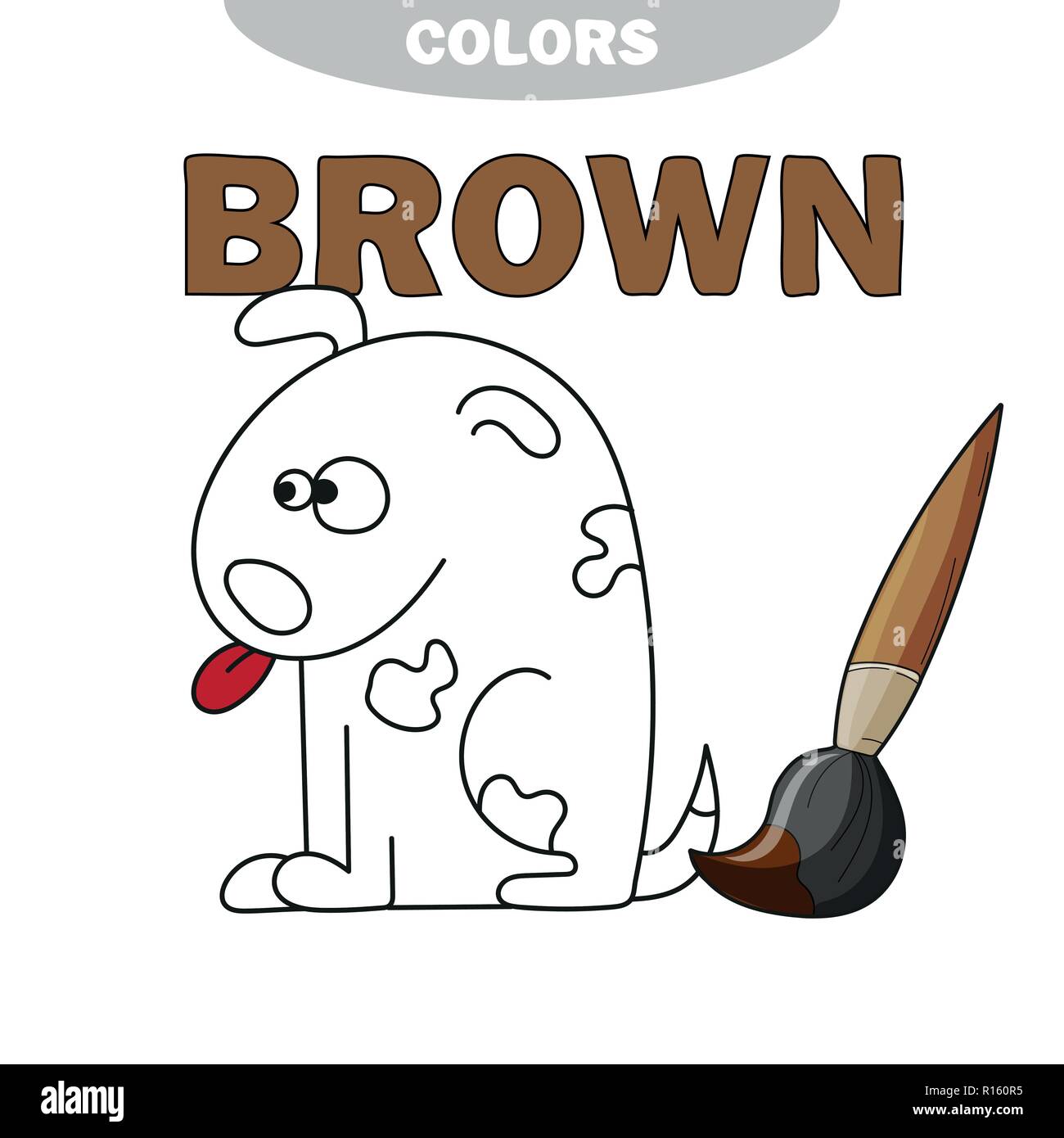 illustration of Cartoon Dog - Coloring book Stock Vector Image & Art ...