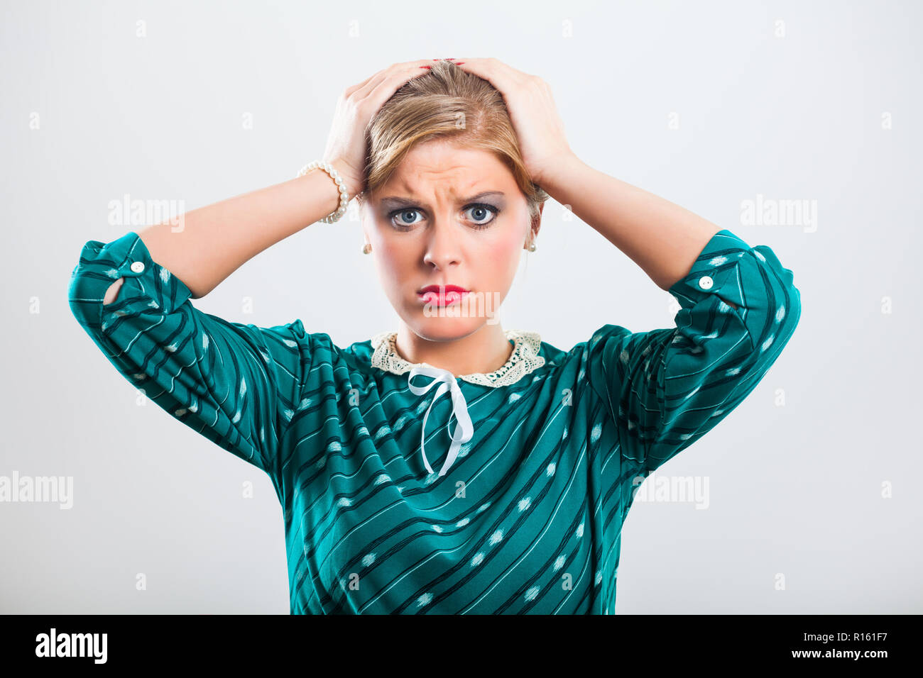 Desperate retro women Stock Photo - Alamy
