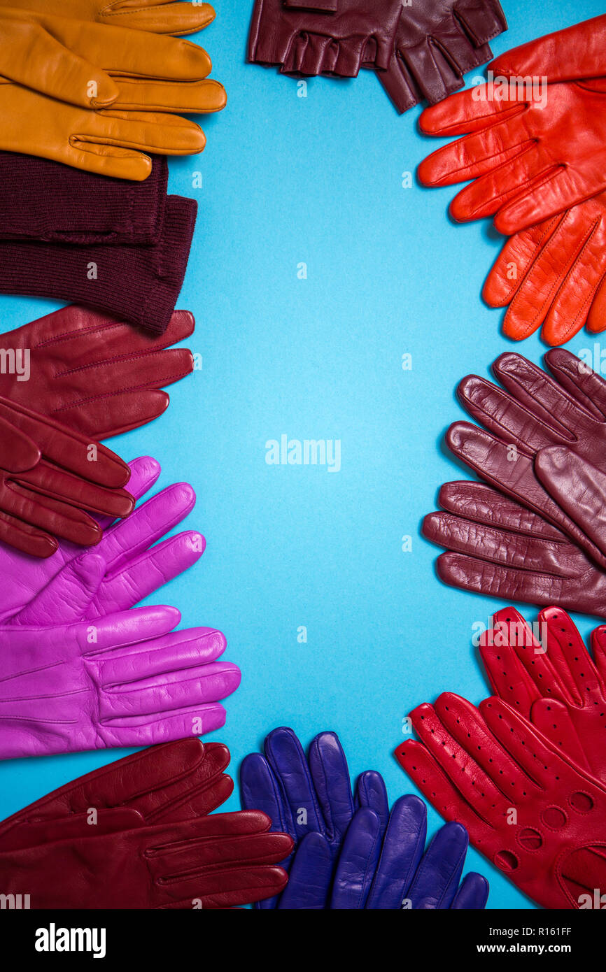frame of multi-colored gloves Stock Photo - Alamy
