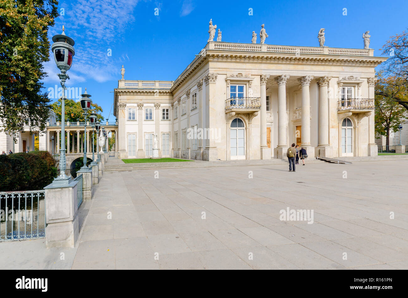 Palace on the Isle, a baroque bath-house, the Royal Baths Park. Warsaw ...