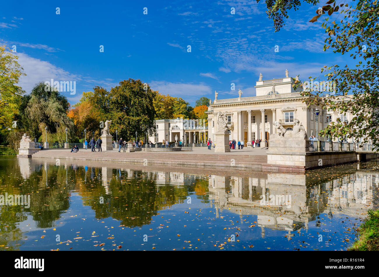 Palace on the Isle, a baroque bath-house, the Royal Baths Park. Warsaw ...
