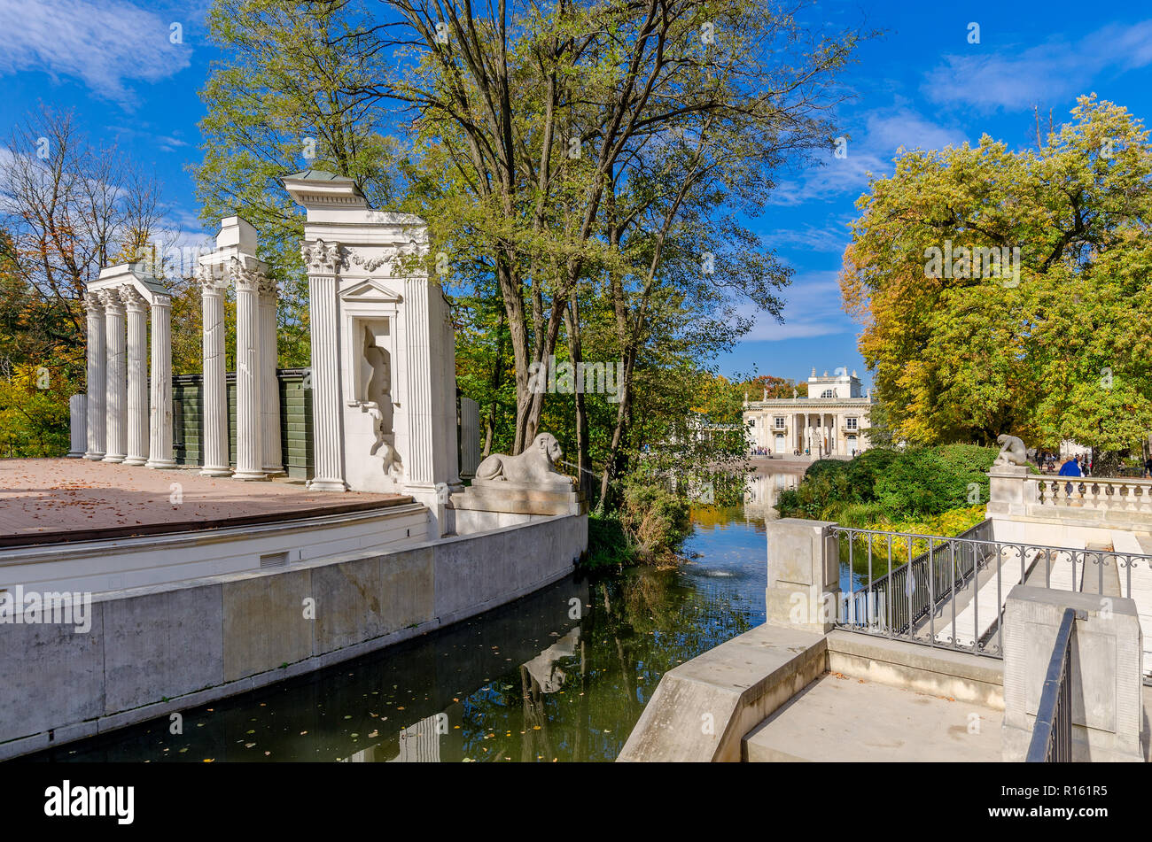 Stage of the classical amphitheater with the Palace on the isle in the ...