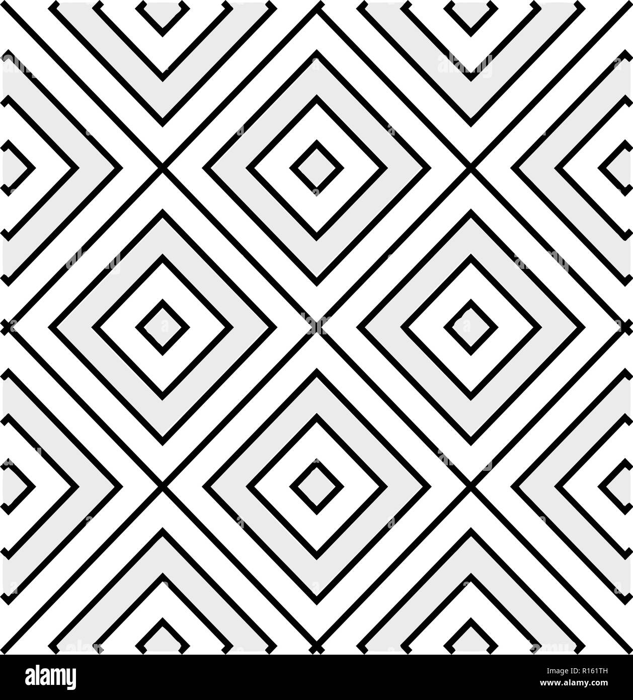 Concentric Squares, Black and White, Seamless Pattern Stock Vector ...