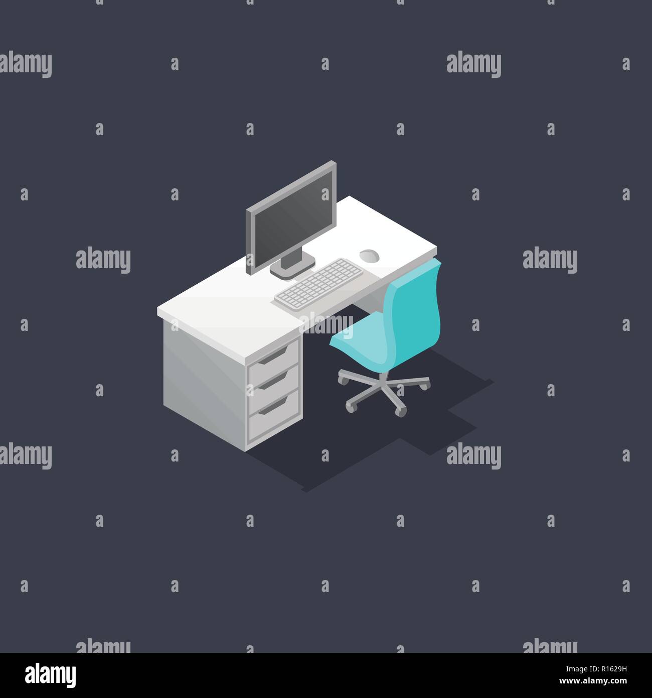 Vector isometric low poly office hi-res stock photography and images ...