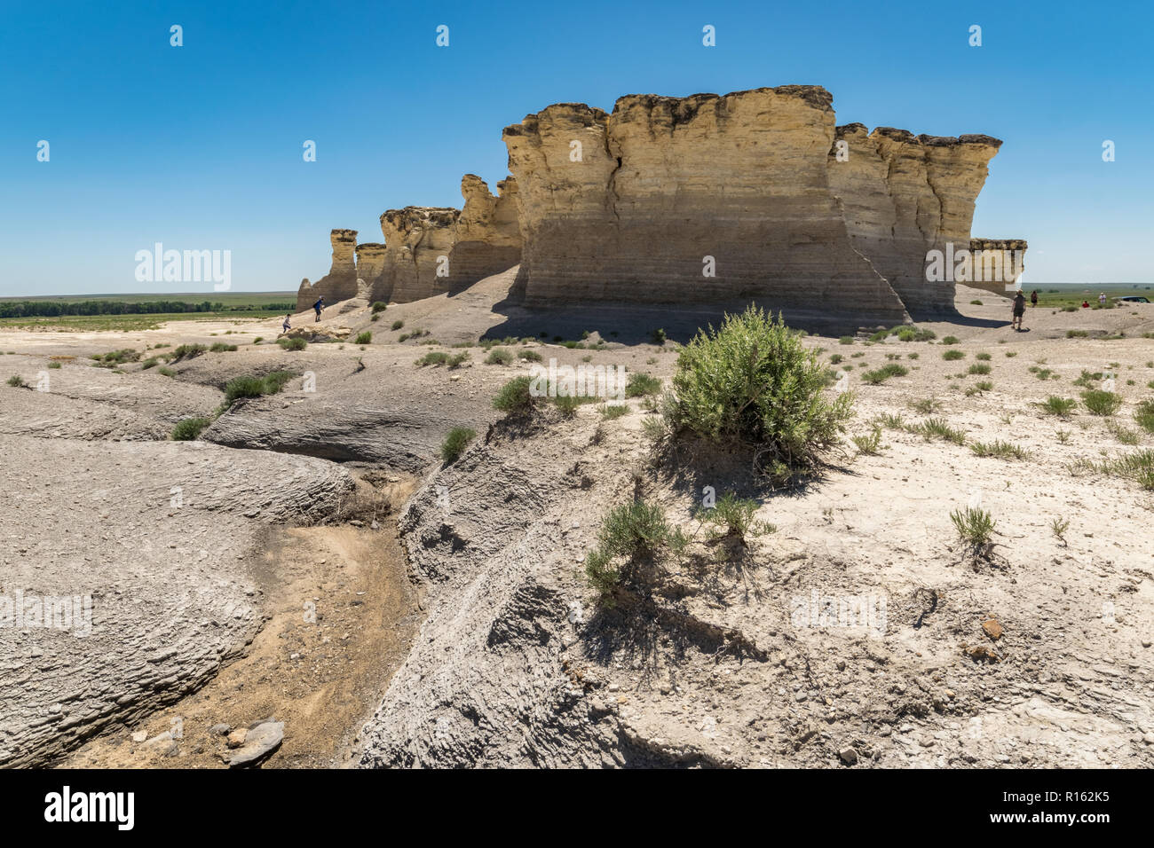 Monument Rocks chalk pyramids in western Kansas, USA Stock Photo - Alamy