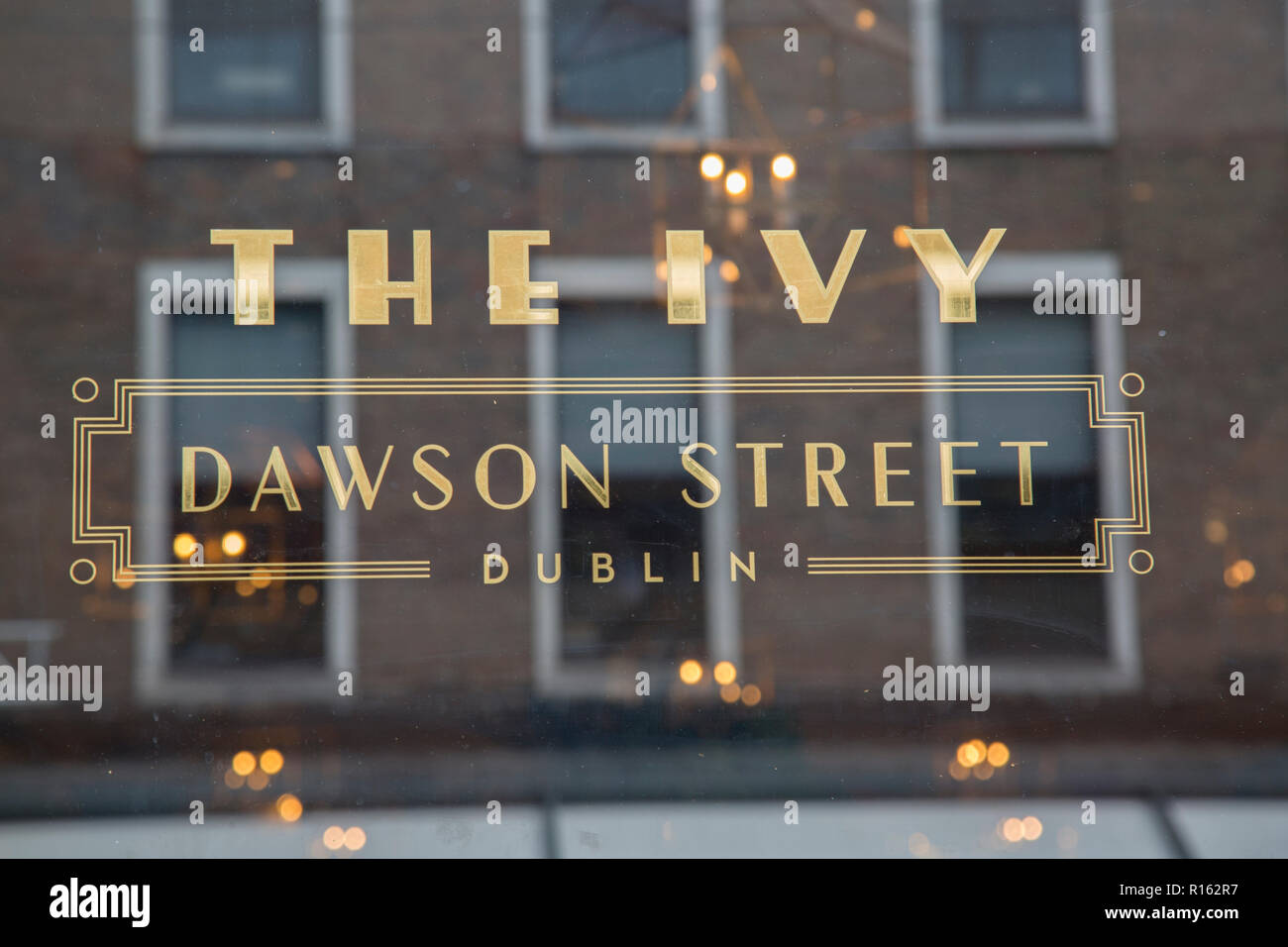 Ivy Restaurant and Bar Sign, Dawson Street, Dublin; Ireland Stock Photo ...