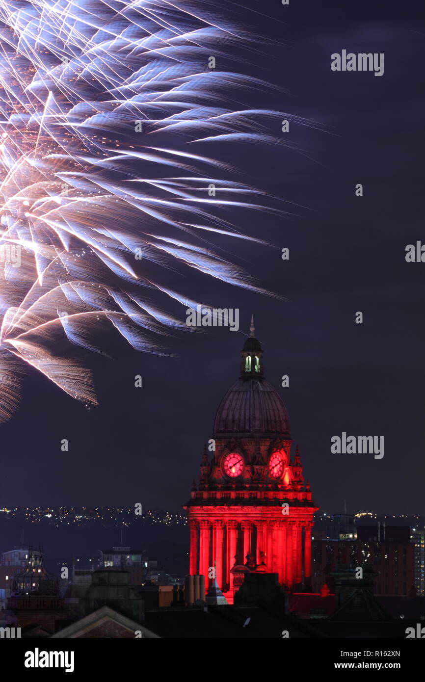Leeds christmas lights fireworks hi-res stock photography and images ...