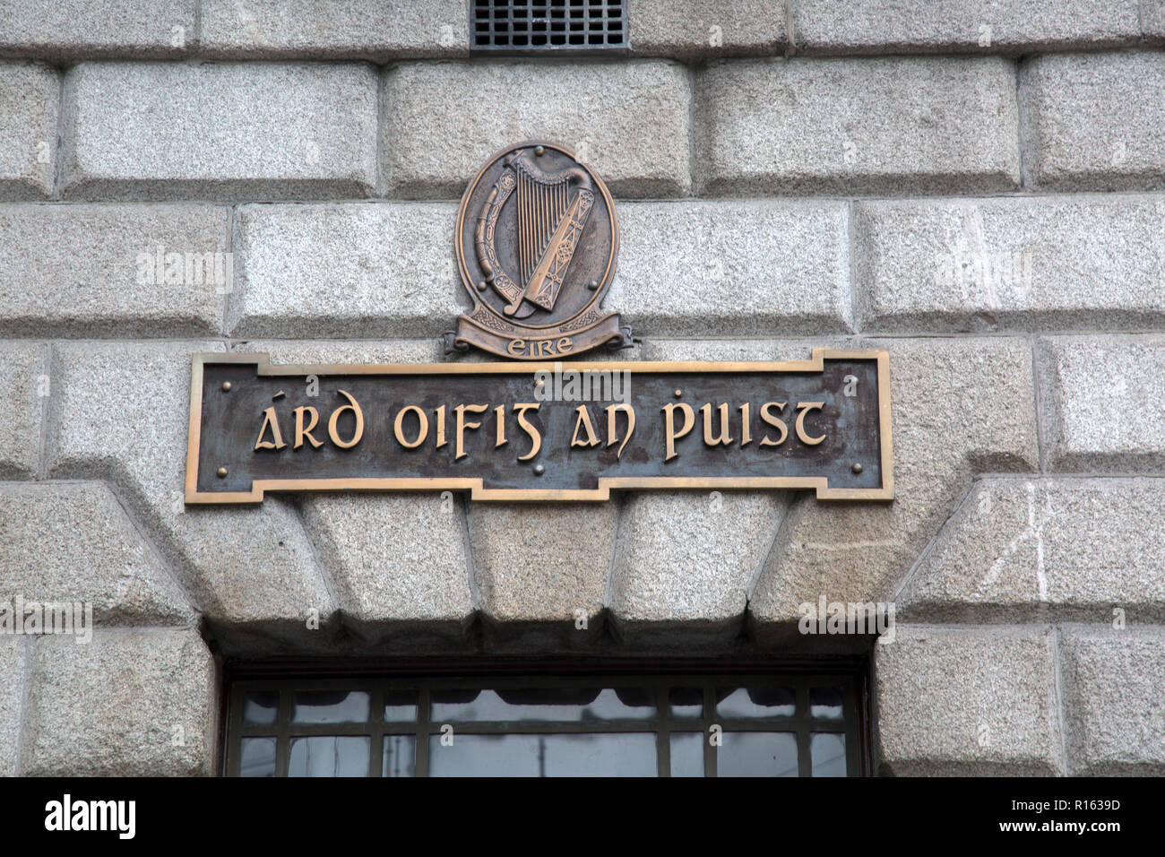 Memorial Sign, General Post Office, Dublin, Ireland Stock Photo - Alamy