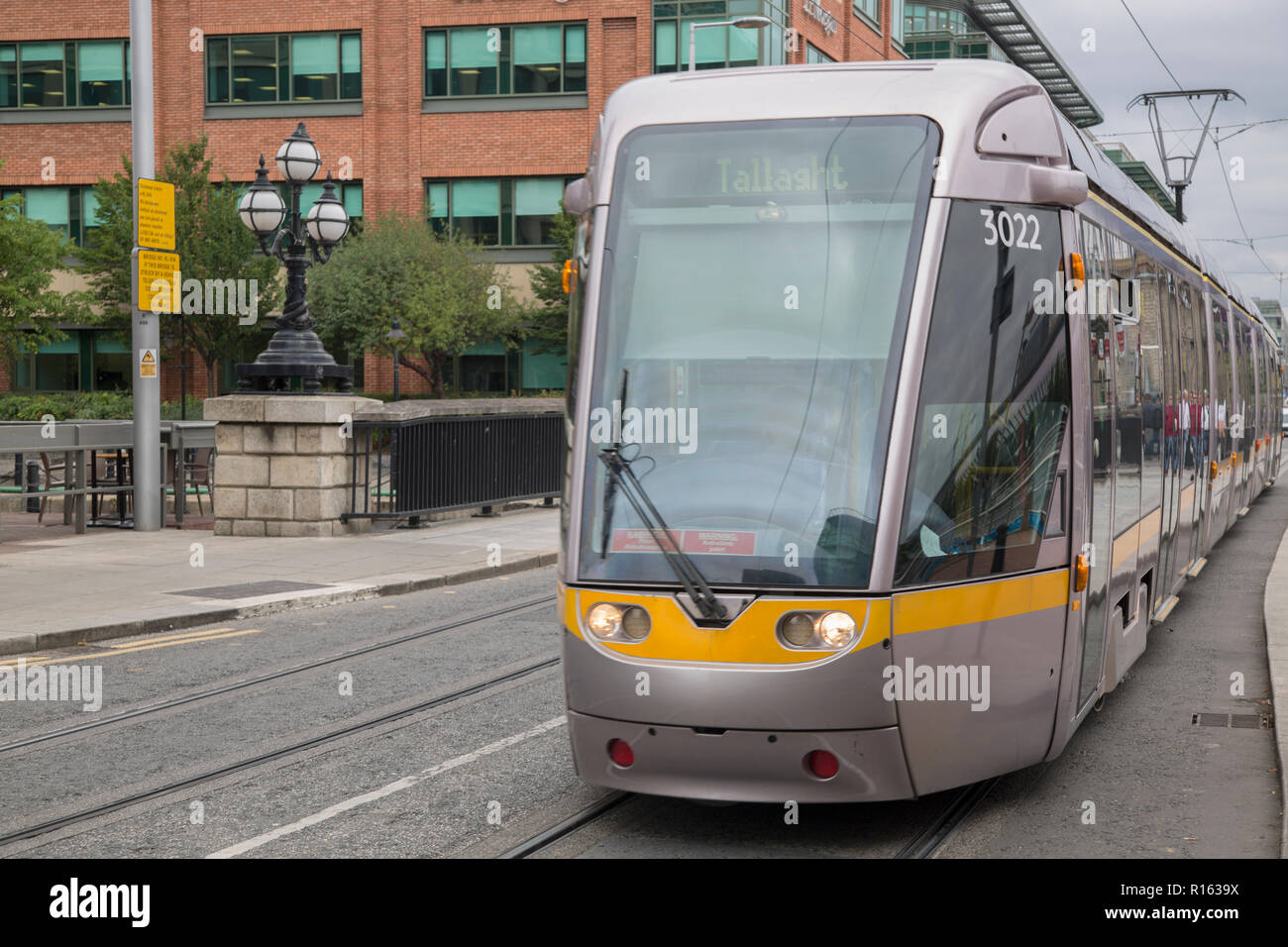 Tram in Street, Dublin; Ireland Stock Photo - Alamy