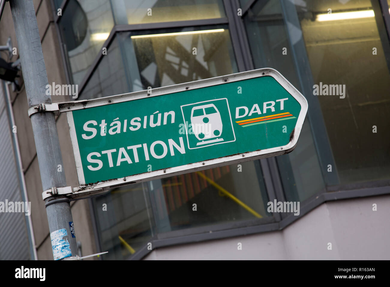 Dart Train Station Sign, Dublin, Ireland Stock Photo - Alamy