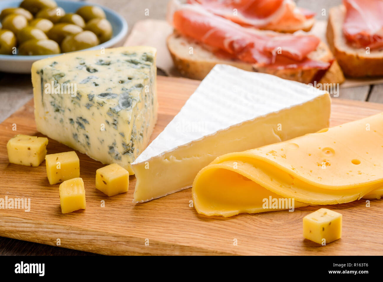 Different types of cheese Stock Photo - Alamy