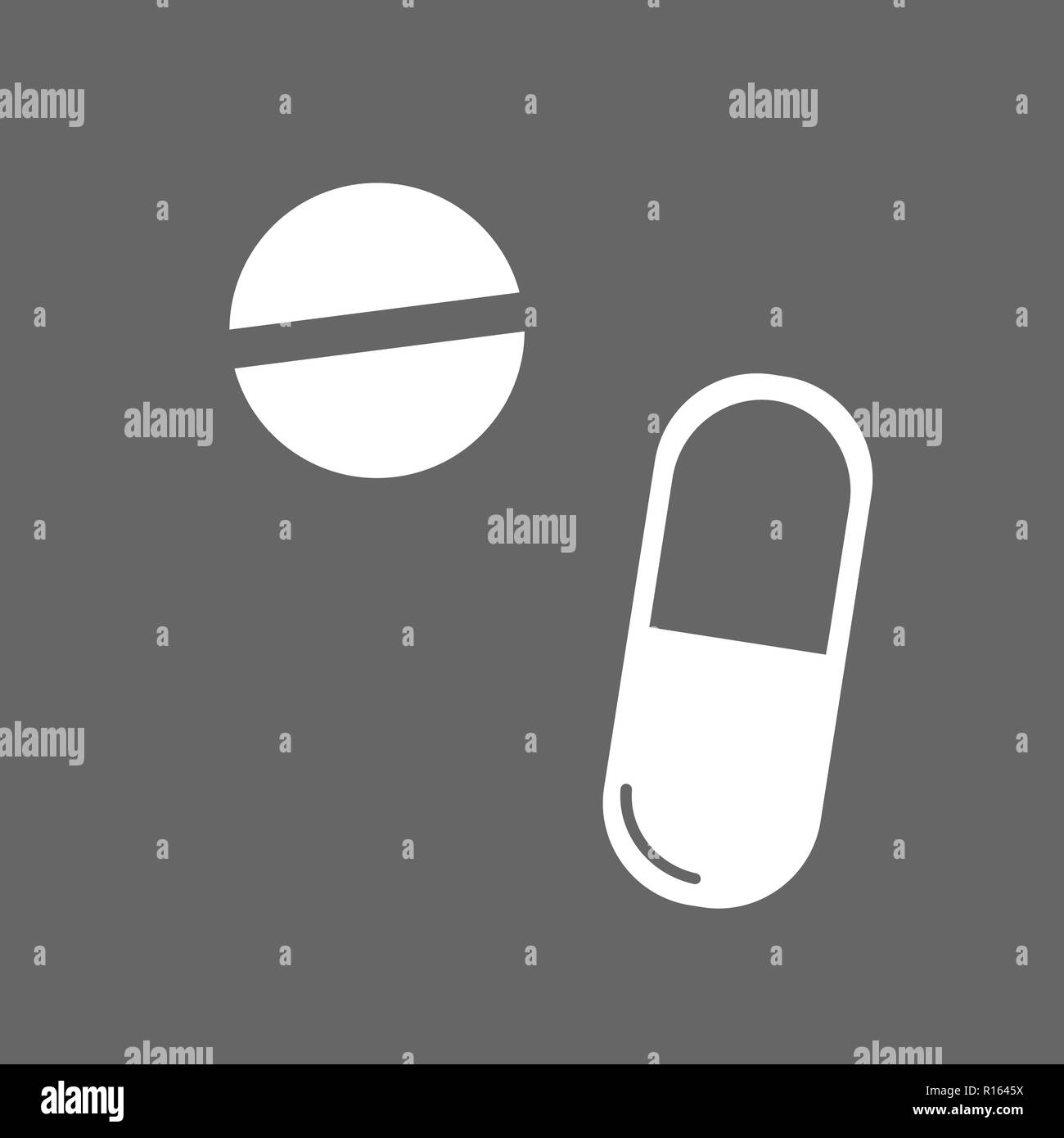 Pill icon. Medical drug pill. Vector illustration, flat design Stock ...