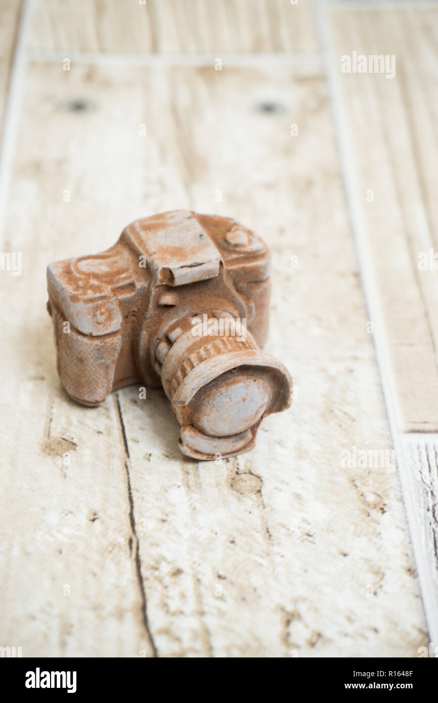 Photo camera made of dark chocolate as a gift for photographers Stock ...