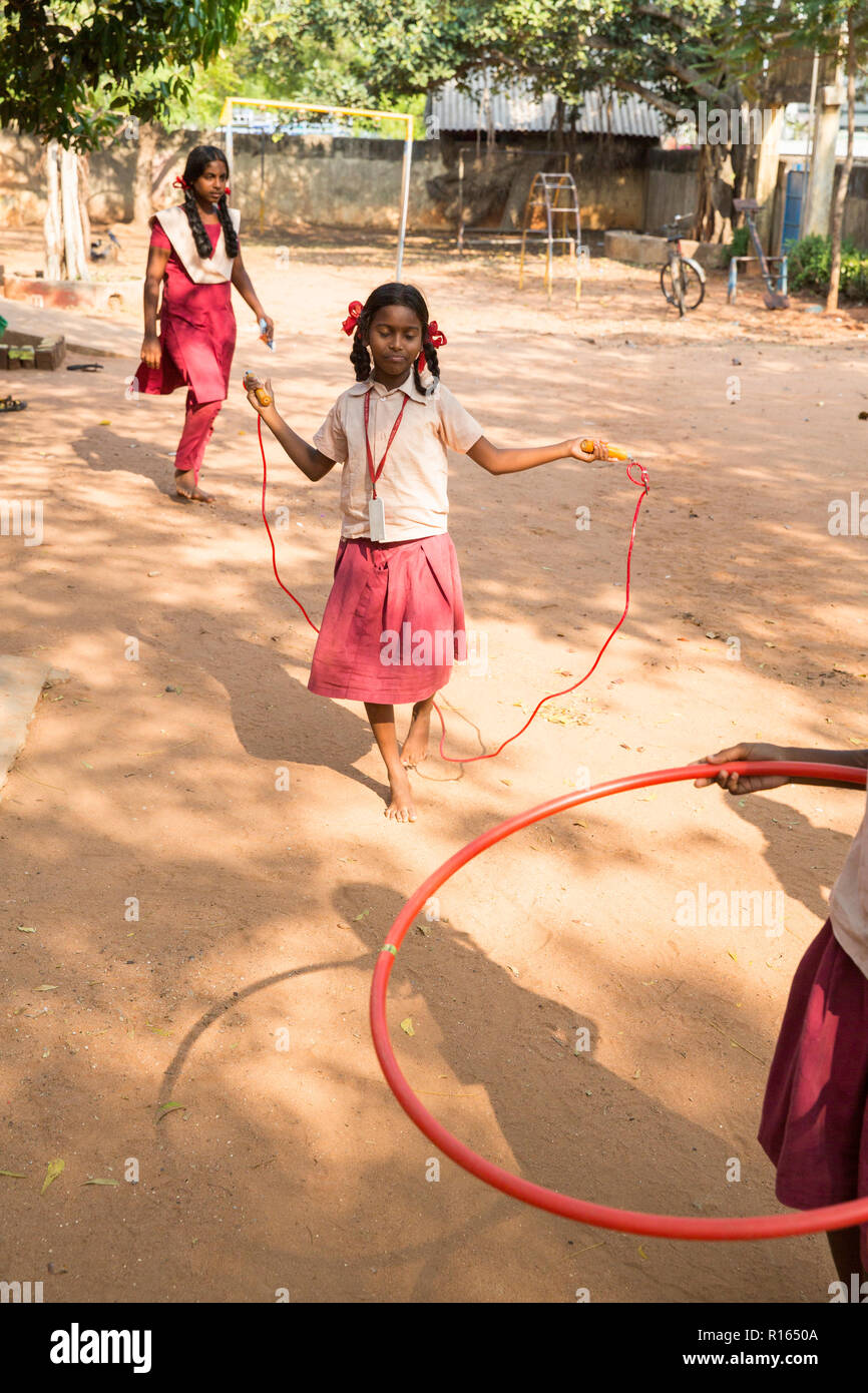 PUDUCHERY, INDIA - MARCH Circa, 2018 : Unidentified boys and girls at ...