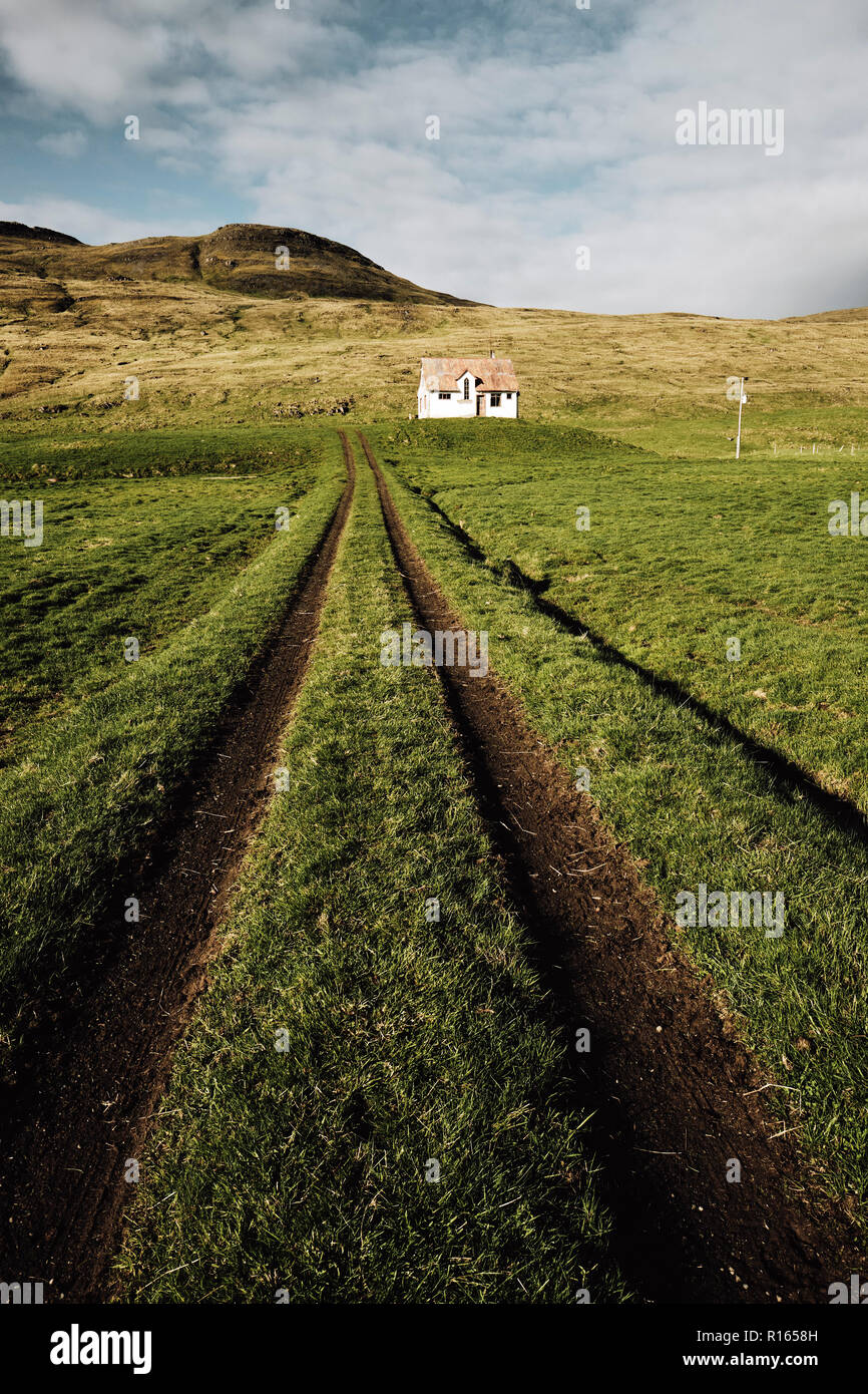 A remote colourful house in the Iceland landscape Stock Photo - Alamy