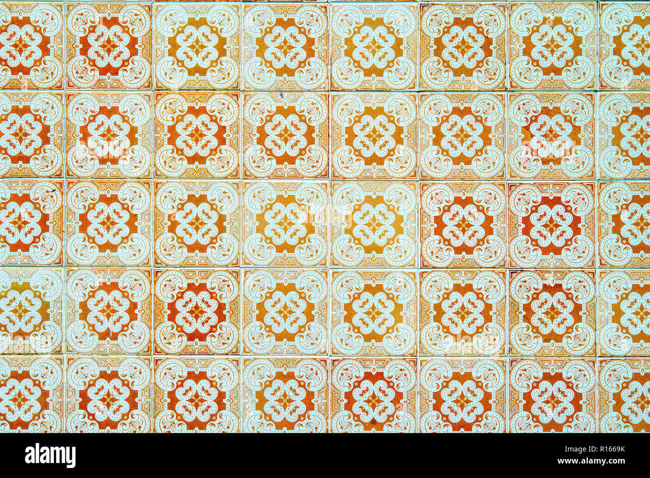 Detail of the traditional tiles from facade of old house Stock Photo ...