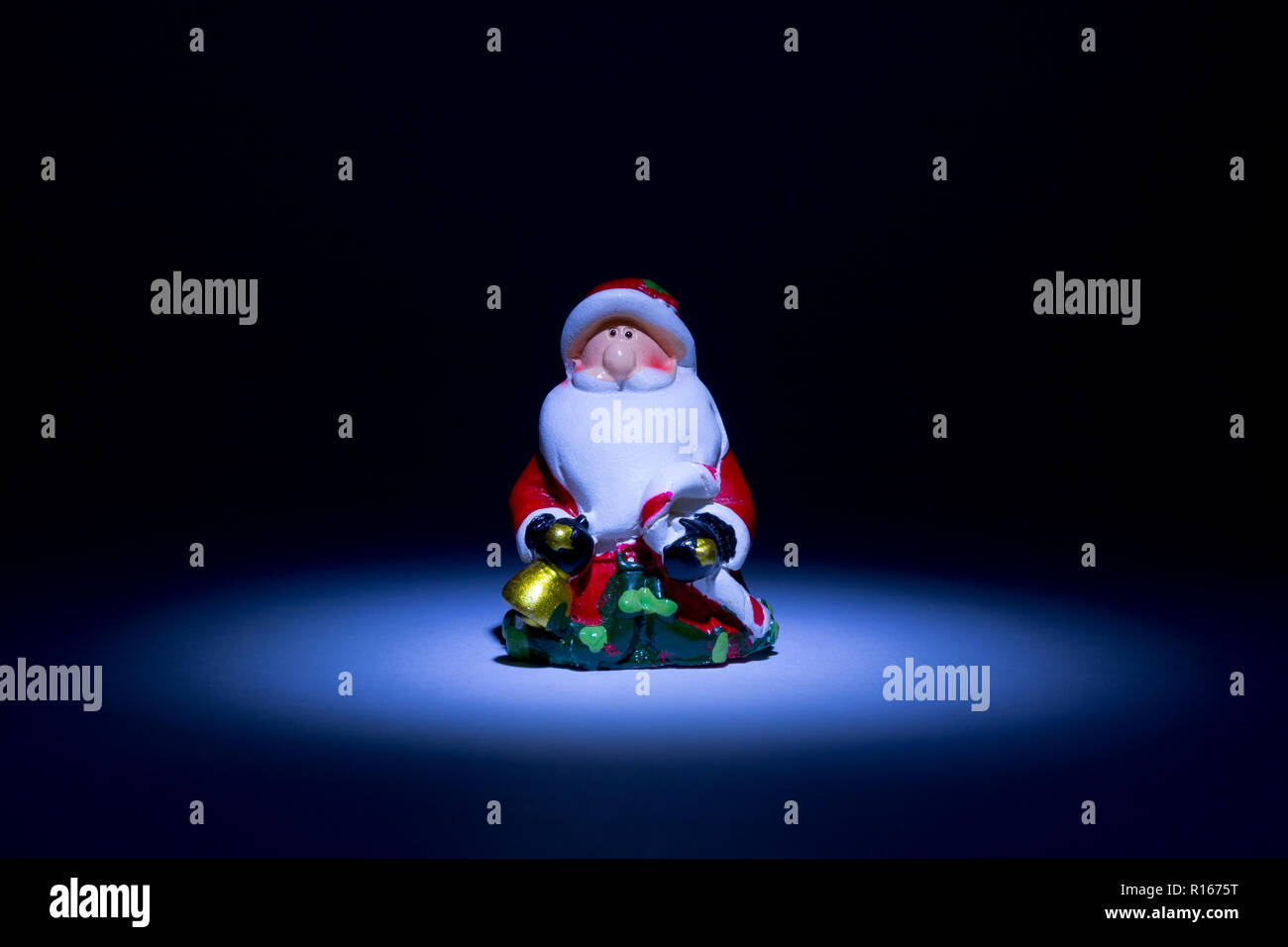 Santa Claus on top of the lantern-lit with a beautiful shine as a star ...