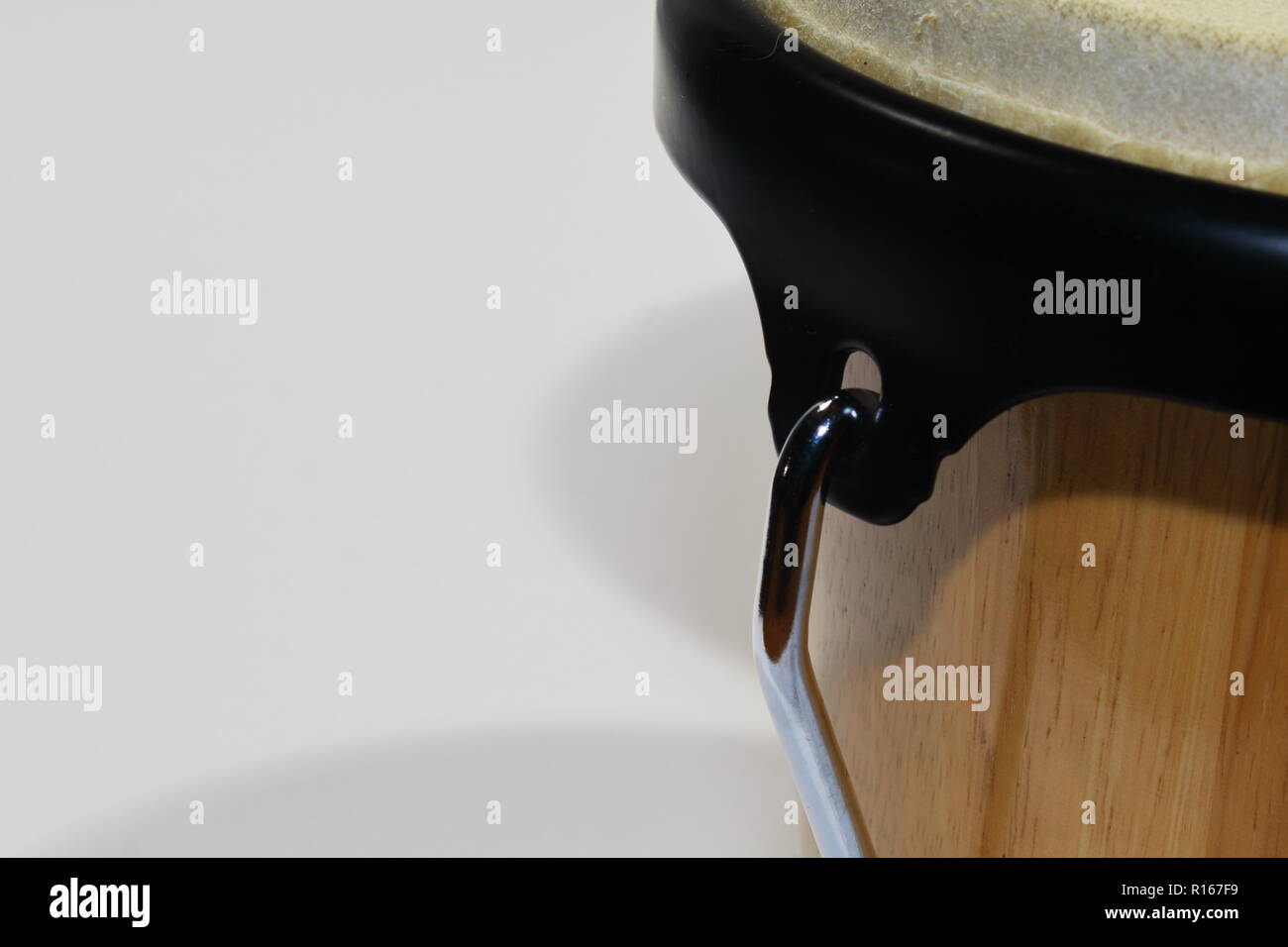 Single bongo up close along the right side with a white backdrop Stock ...