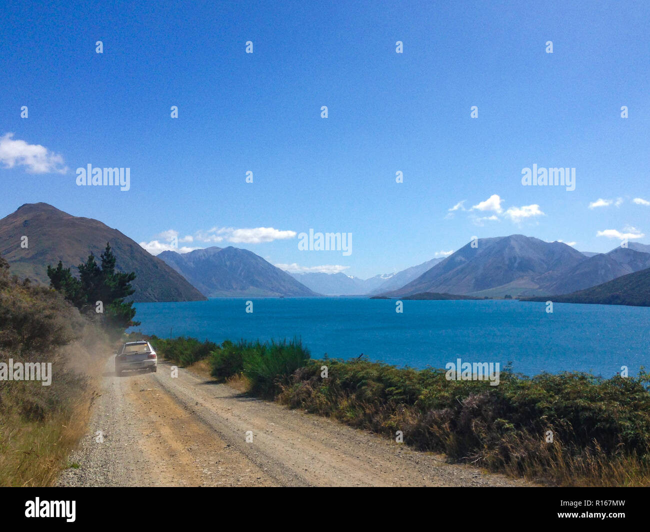 Lake Coleridge in Canterbury on the South Island of New Zealand Stock ...