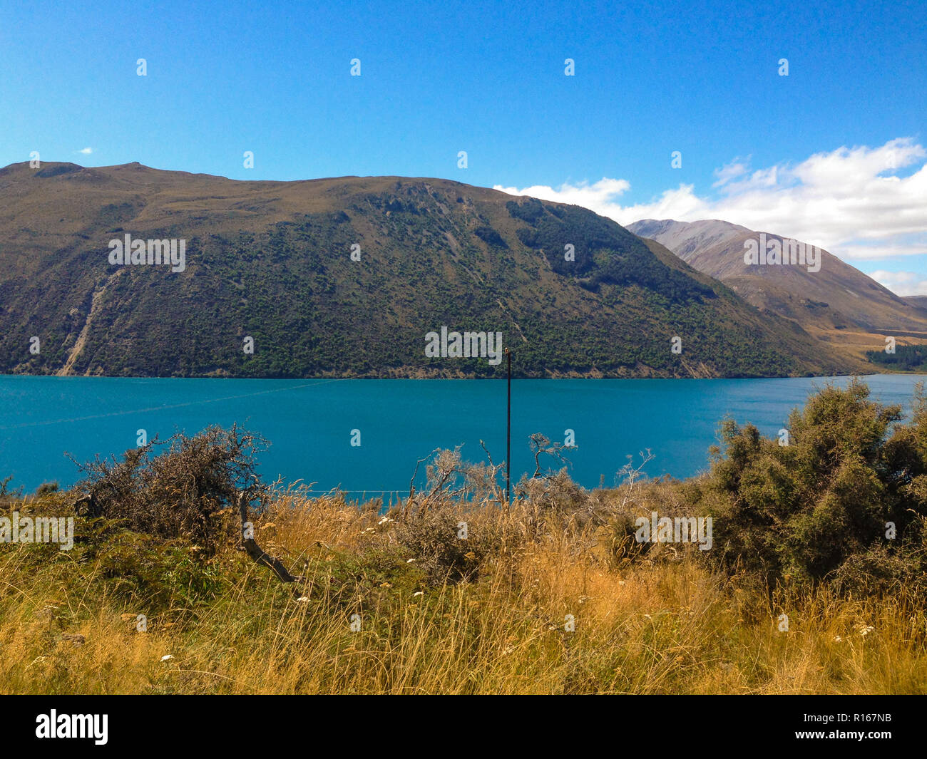 Lake Coleridge in Canterbury on the South Island of New Zealand Stock ...