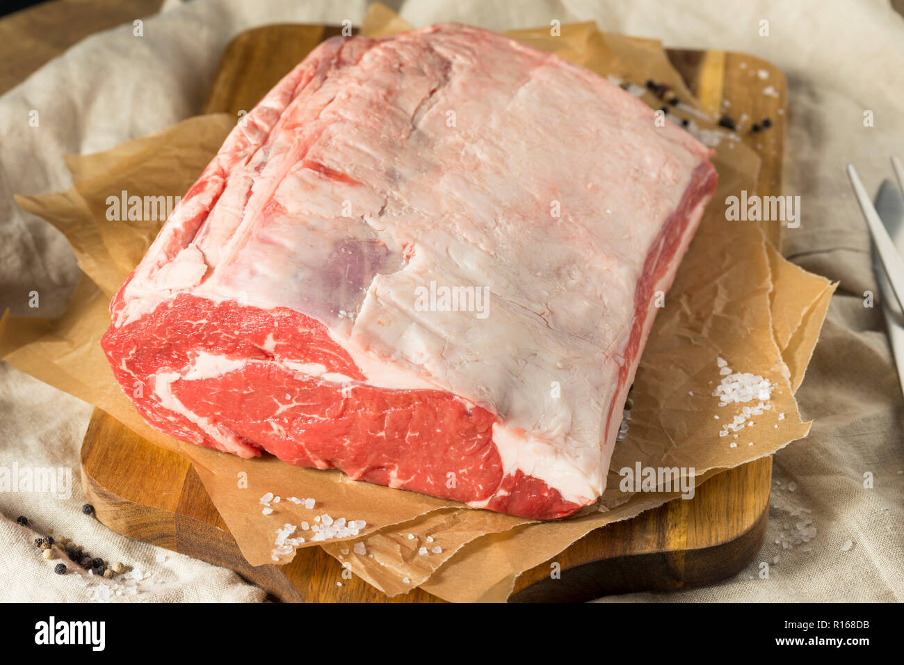 Raw Grassfed Boneless Rib Beef Roast Ready to Cook Stock Photo - Alamy