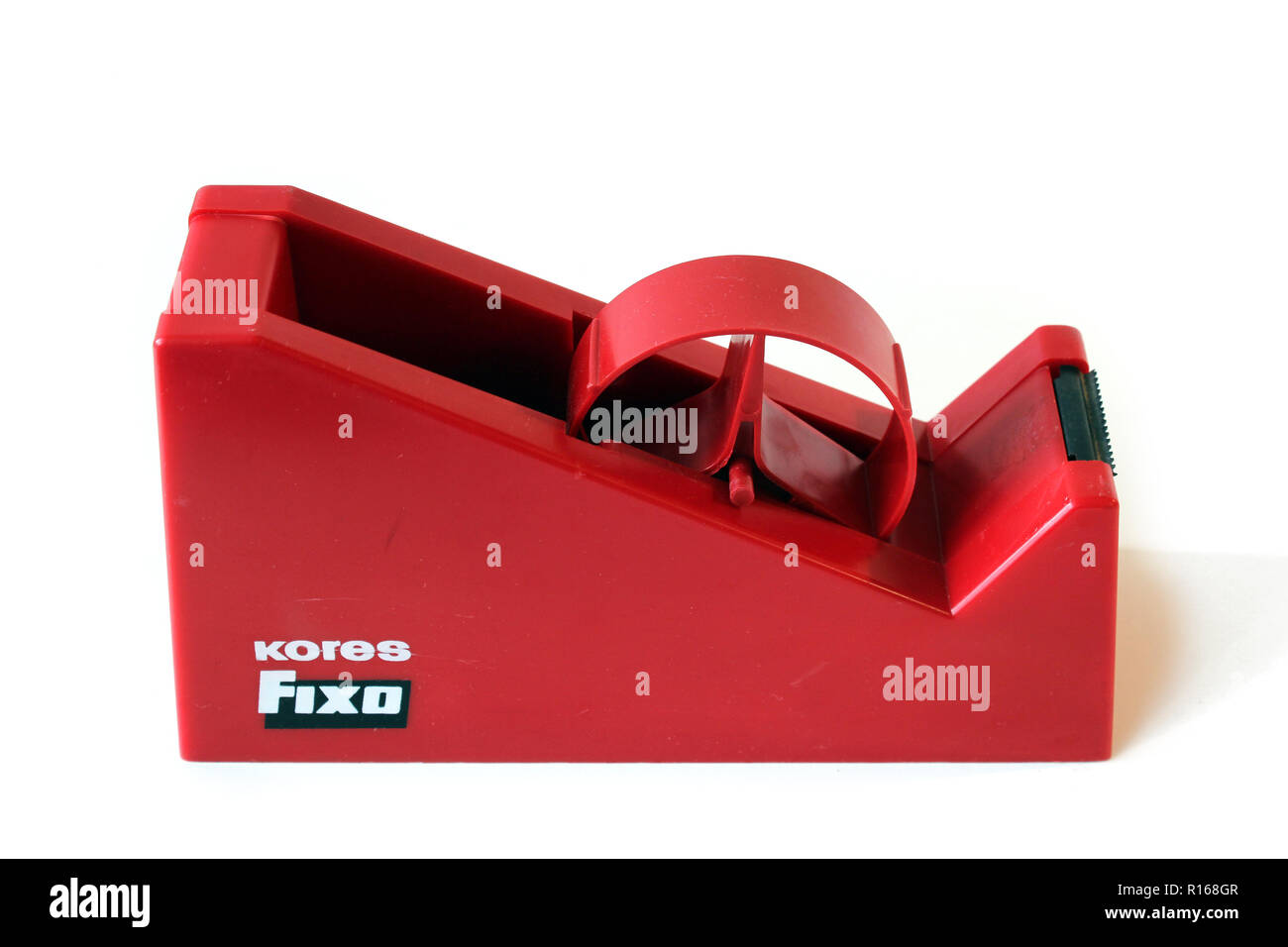 Red sellotape scotch Tape Roller isolated white background Stock Photo ...