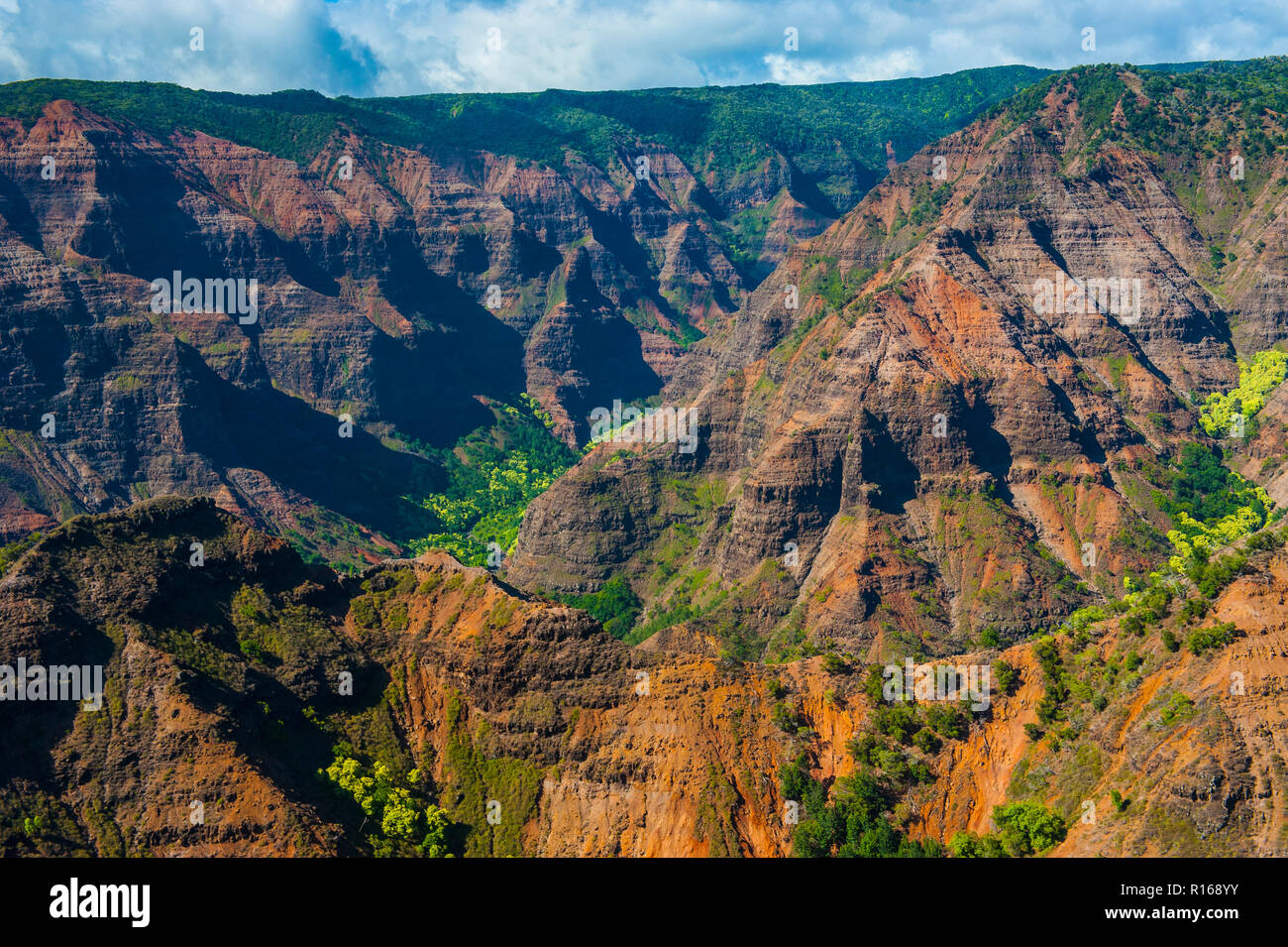 Aerial of the Waimea canyon, Kauai, Hawaii, USA Stock Photo - Alamy