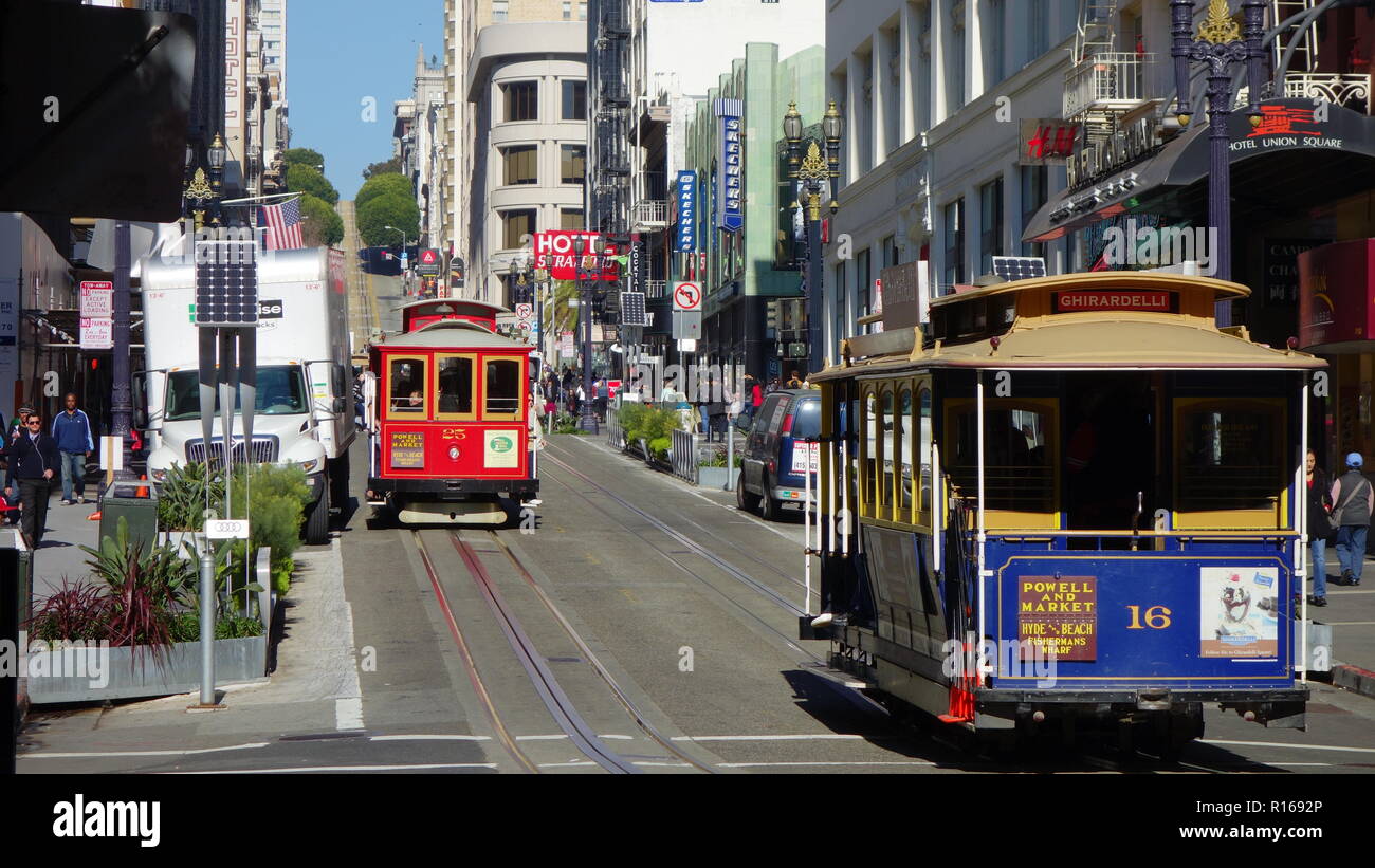 san francisco cable cars Stock Photo - Alamy