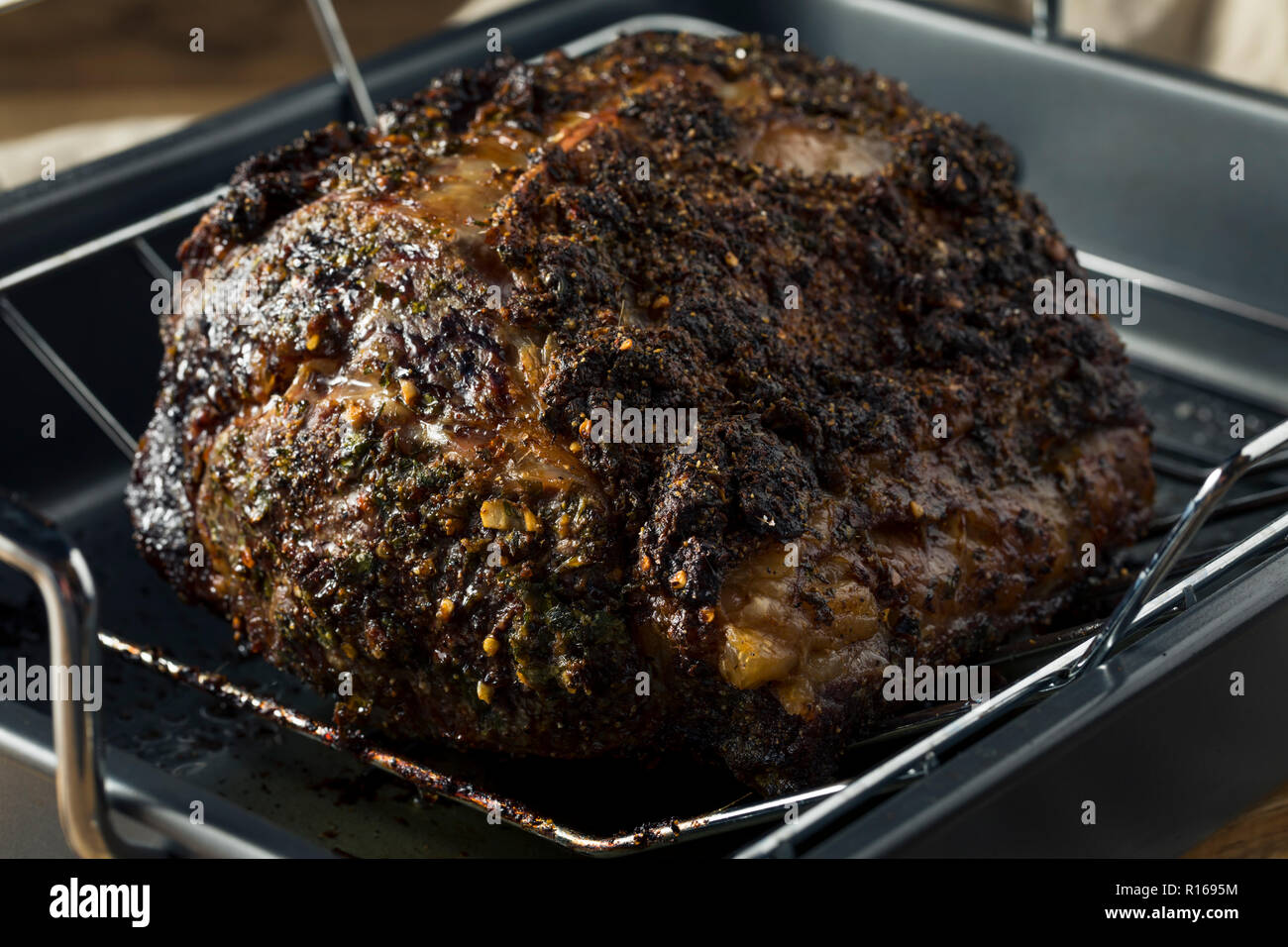 Roasted Boneless Prime Beef Rib Roast Ready to Eat Stock Photo - Alamy