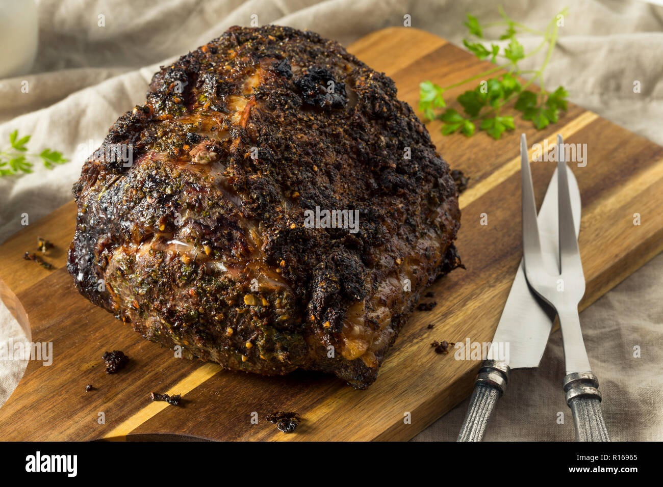 Roasted Boneless Prime Beef Rib Roast Ready to Eat Stock Photo - Alamy