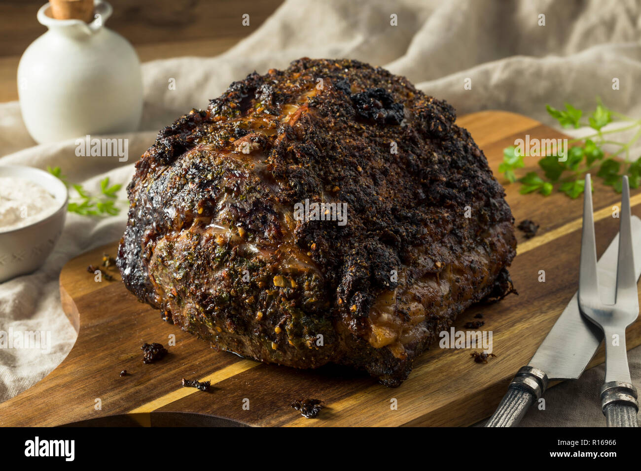 Roasted Boneless Prime Beef Rib Roast Ready to Eat Stock Photo - Alamy