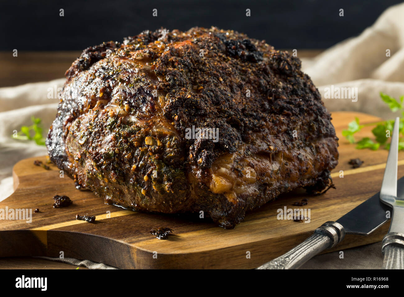 Roasted Boneless Prime Beef Rib Roast Ready to Eat Stock Photo - Alamy