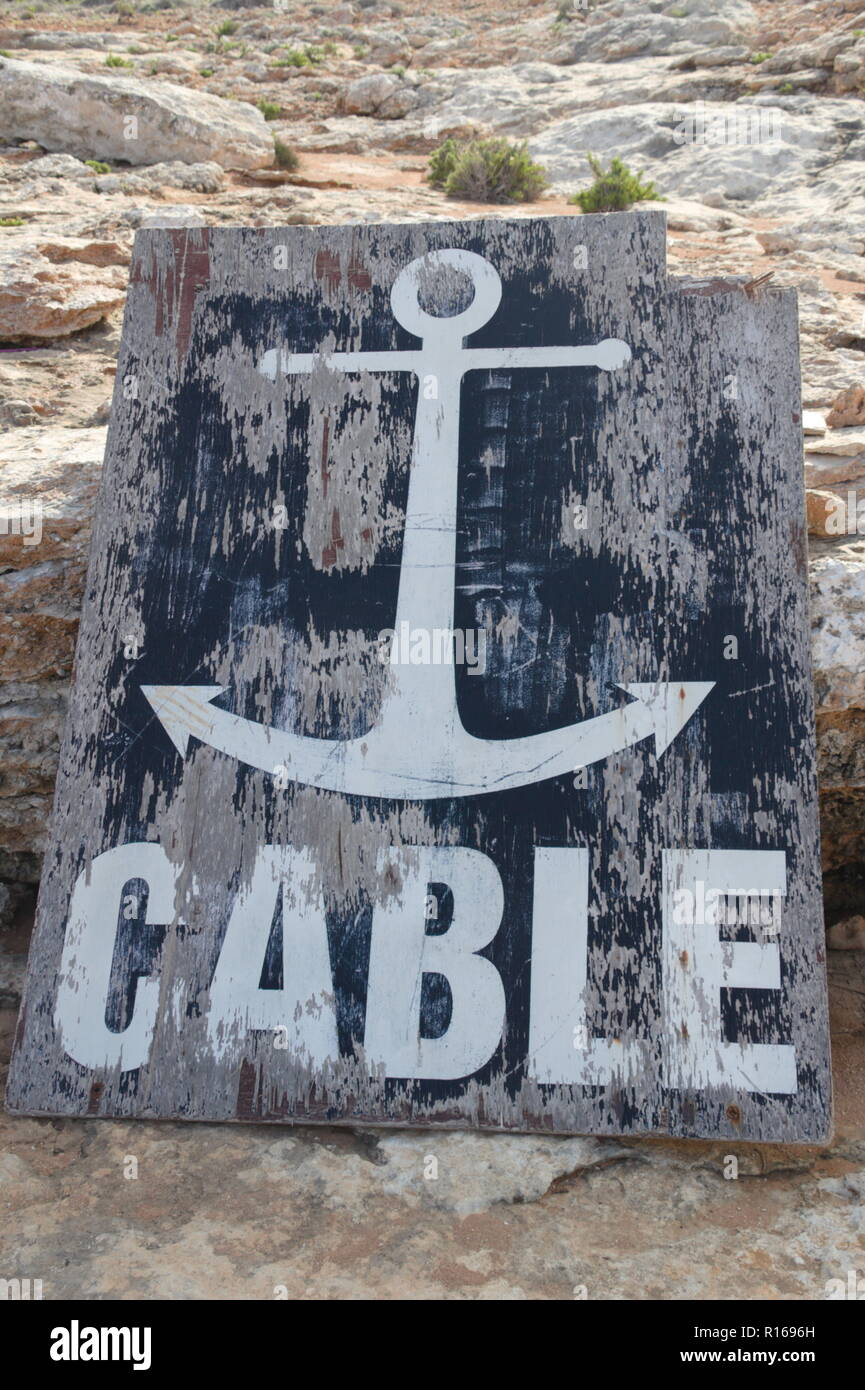 A sign showing an anchor Stock Photo - Alamy