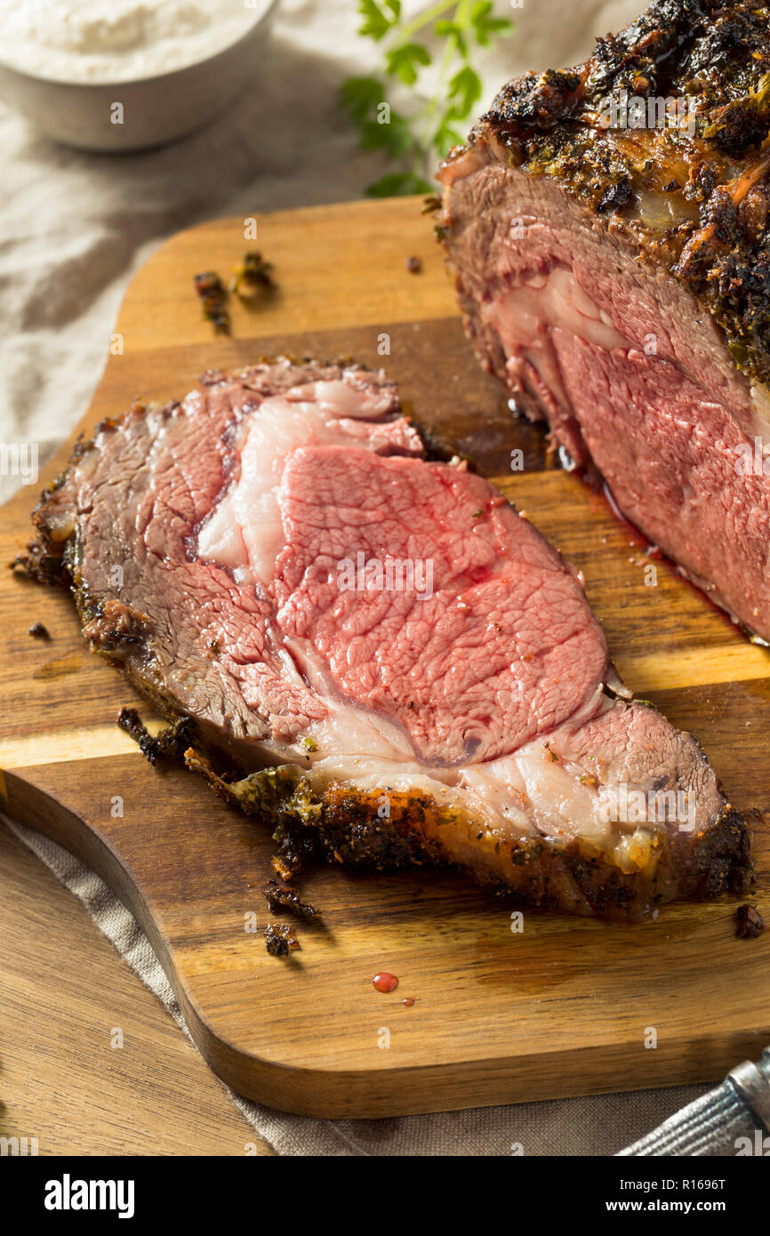 Roasted Boneless Prime Beef Rib Roast Ready to Eat Stock Photo - Alamy