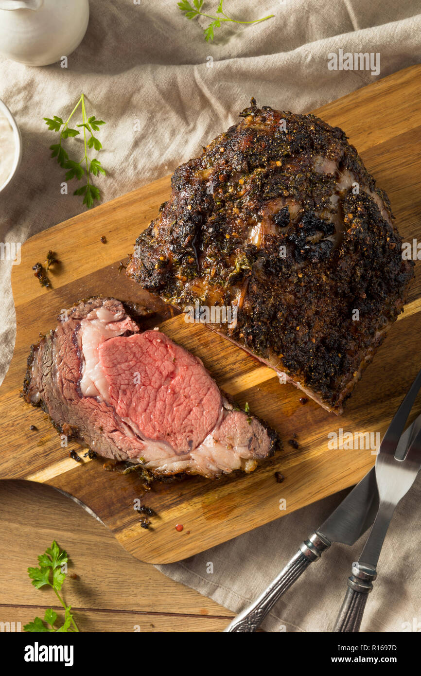 Roasted Boneless Prime Beef Rib Roast Ready to Eat Stock Photo - Alamy