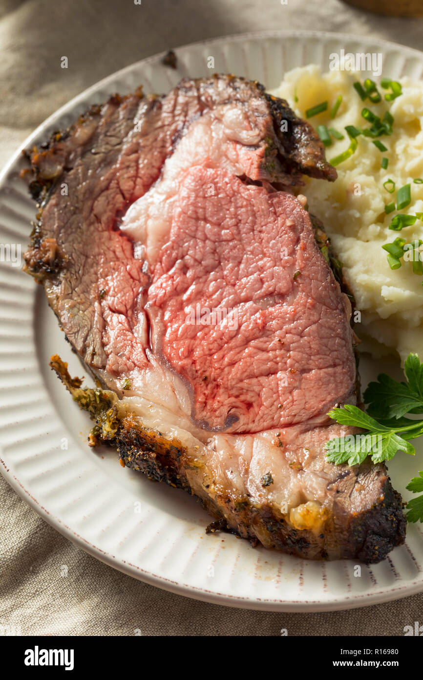 Roasted Boneless Prime Beef Rib Roast Ready to Eat Stock Photo - Alamy