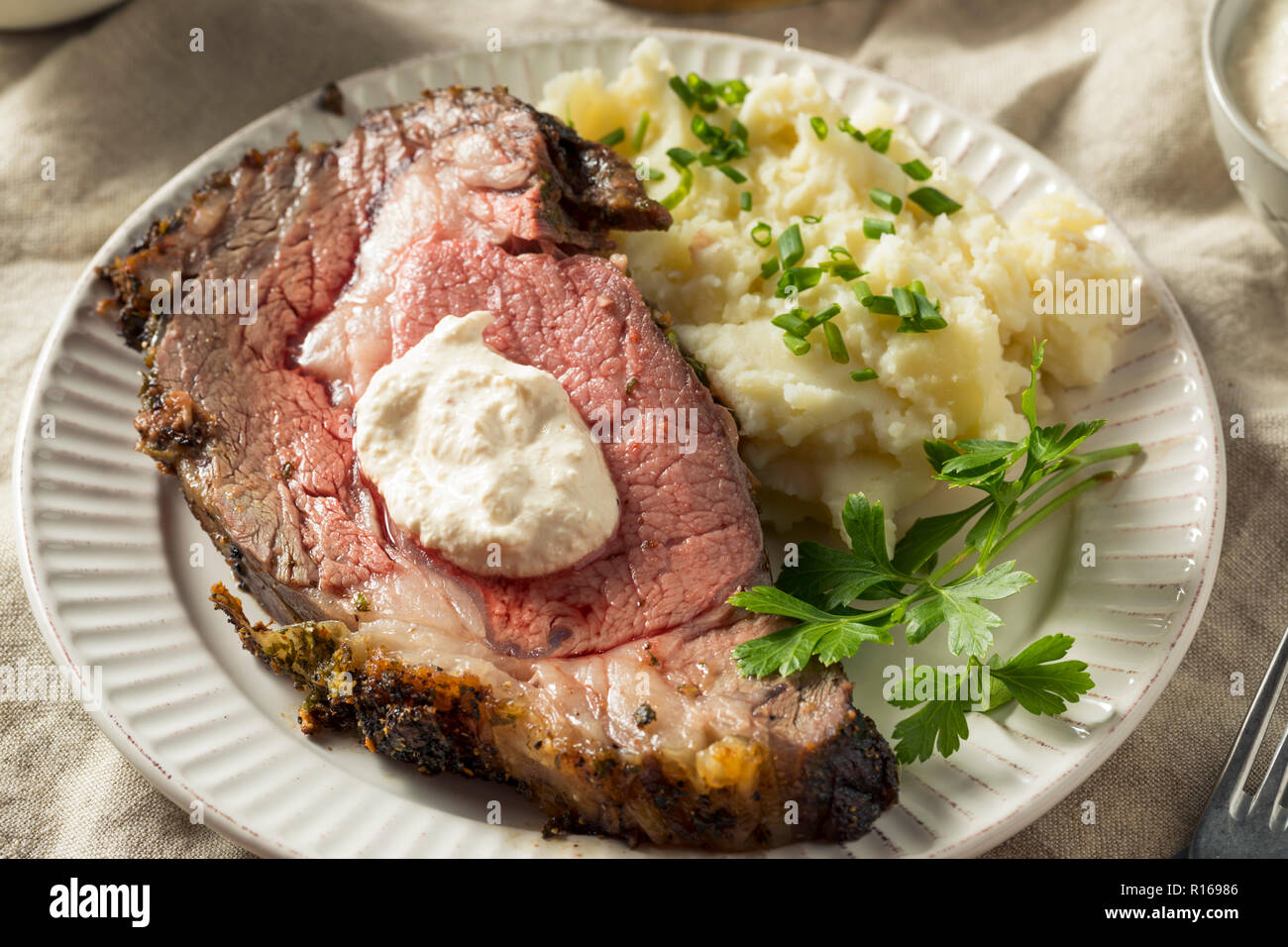 Roasted Boneless Prime Beef Rib Roast Ready to Eat Stock Photo - Alamy