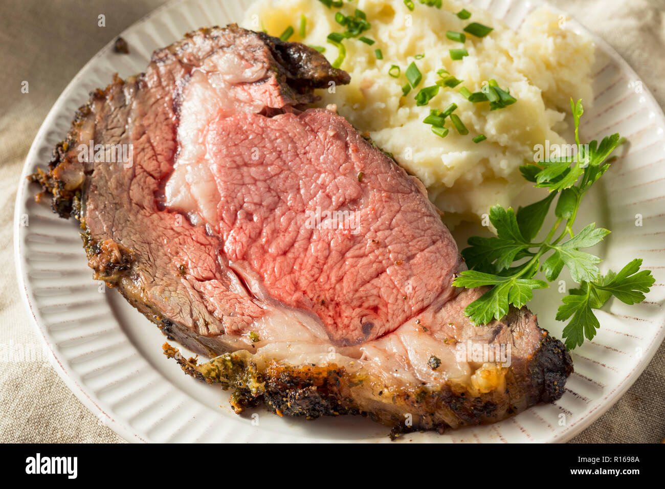 Roasted Boneless Prime Beef Rib Roast Ready to Eat Stock Photo - Alamy
