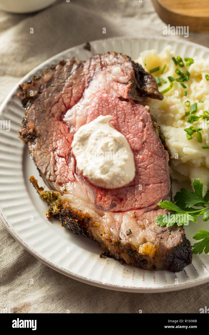 Roasted Boneless Prime Beef Rib Roast Ready to Eat Stock Photo - Alamy
