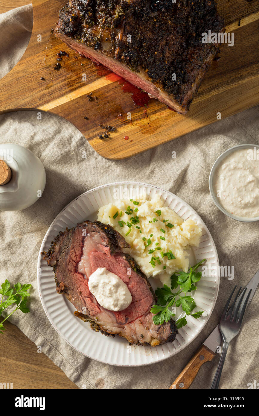 Roasted Boneless Prime Beef Rib Roast Ready to Eat Stock Photo - Alamy