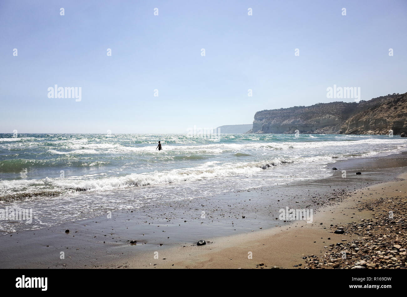Seascape of Kourion Beach, Cyprus Stock Photo - Alamy