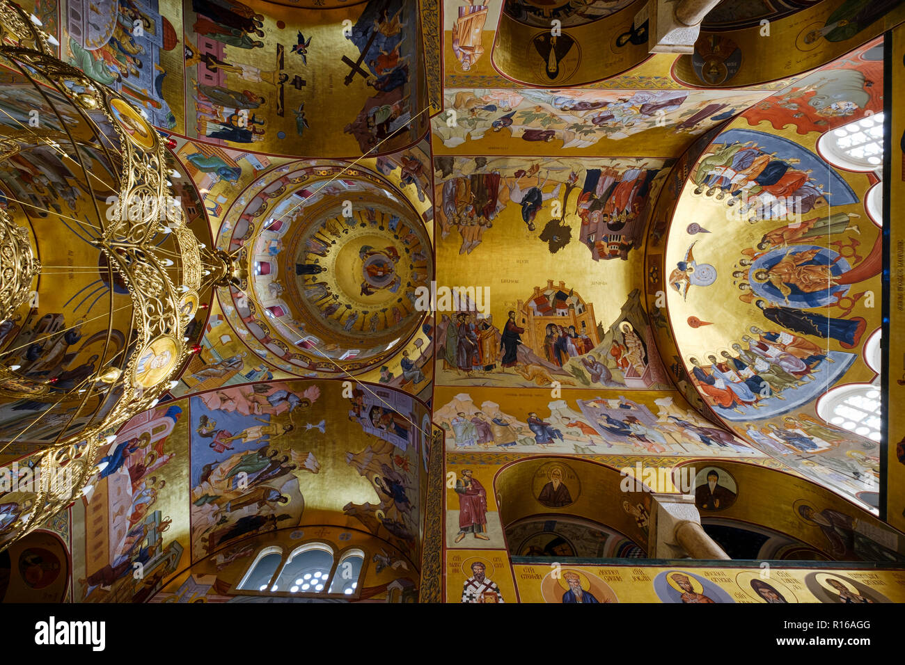 Church ceiling, Serbian Orthodox Resurrection Cathedral, Saborni Hram ...