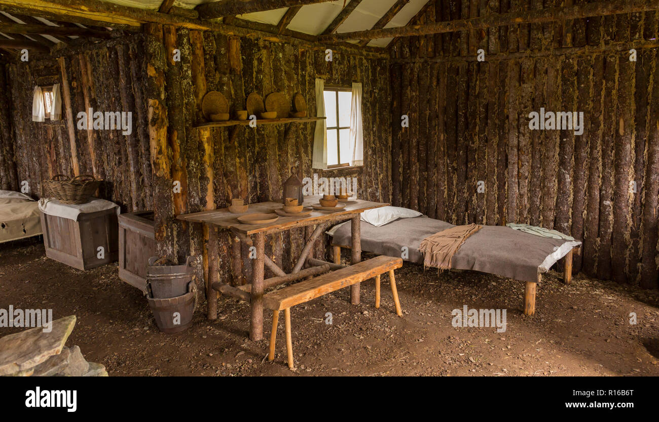CAPE RANDOM, NEWFOUNDLAND, CANADA - Bedroom in cabin, Random Passage ...