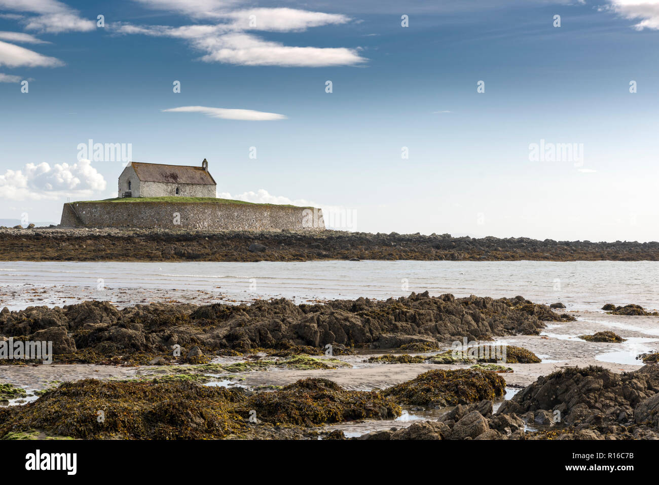 St Cwyfan's Church, Llangadwaladr, Anglesey, Wales Stock Photo - Alamy