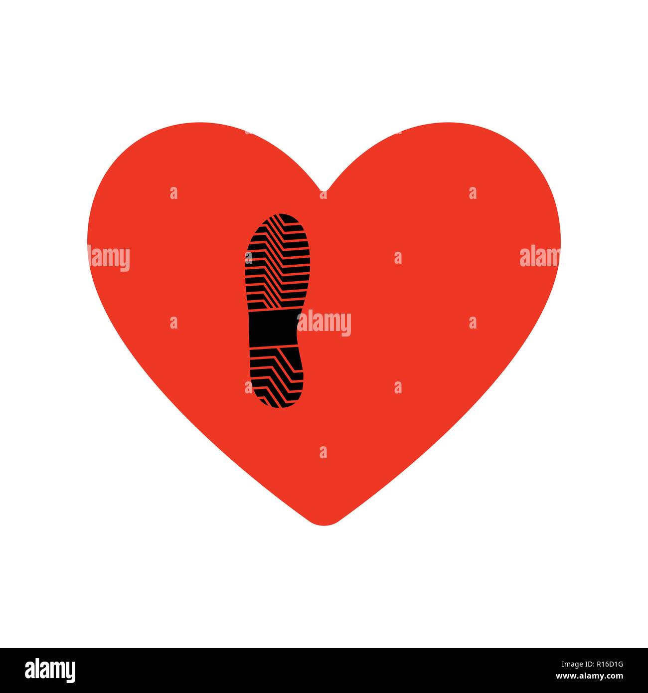 Shoe Print Heart Clip Art
