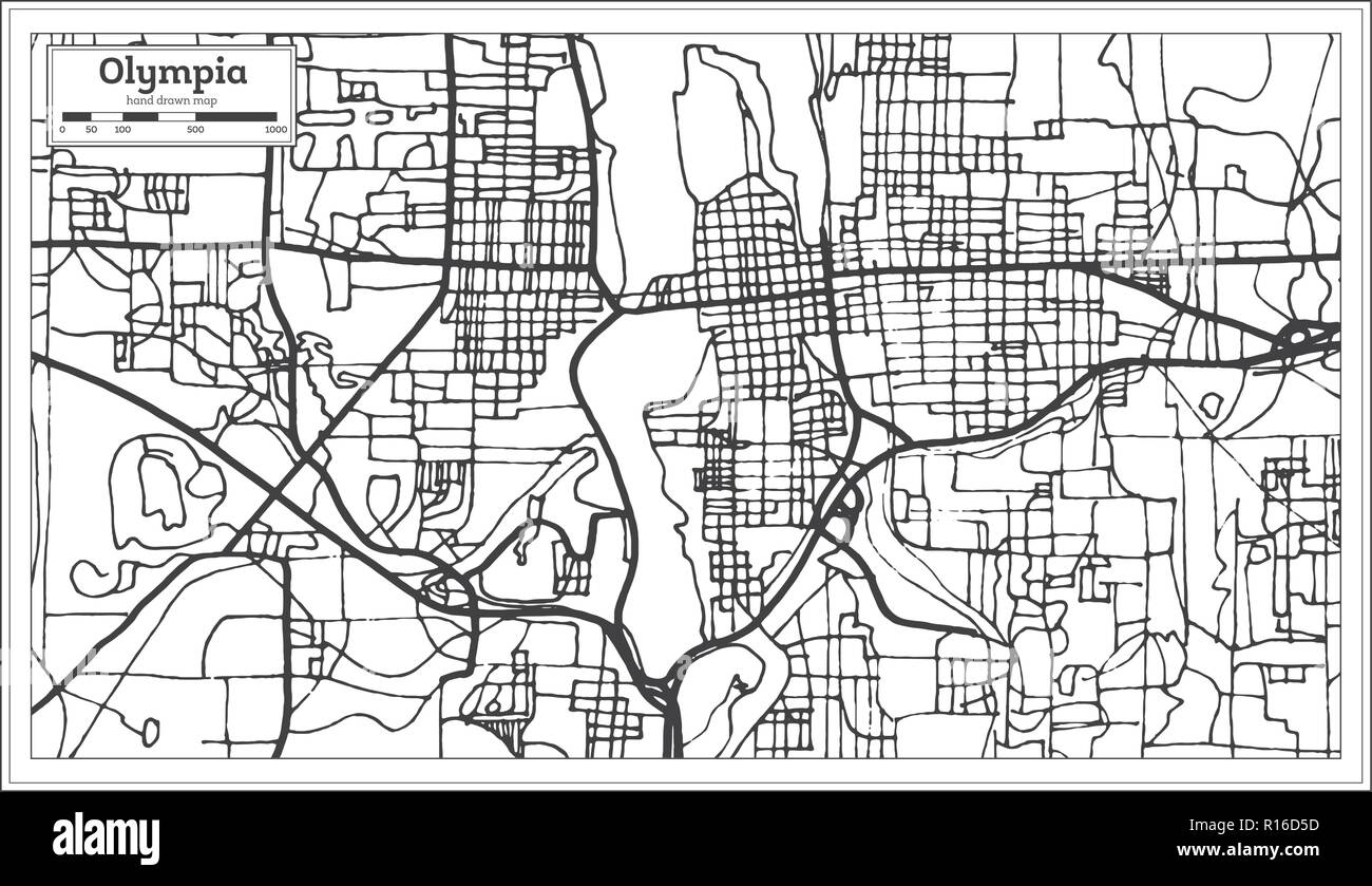 Map of olympia washington Black and White Stock Photos & Images - Alamy