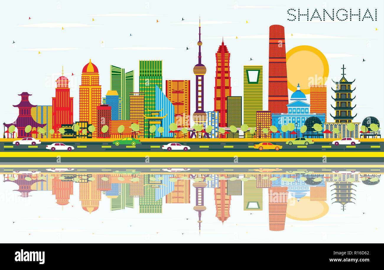 Shanghai panorama Stock Vector Images - Alamy